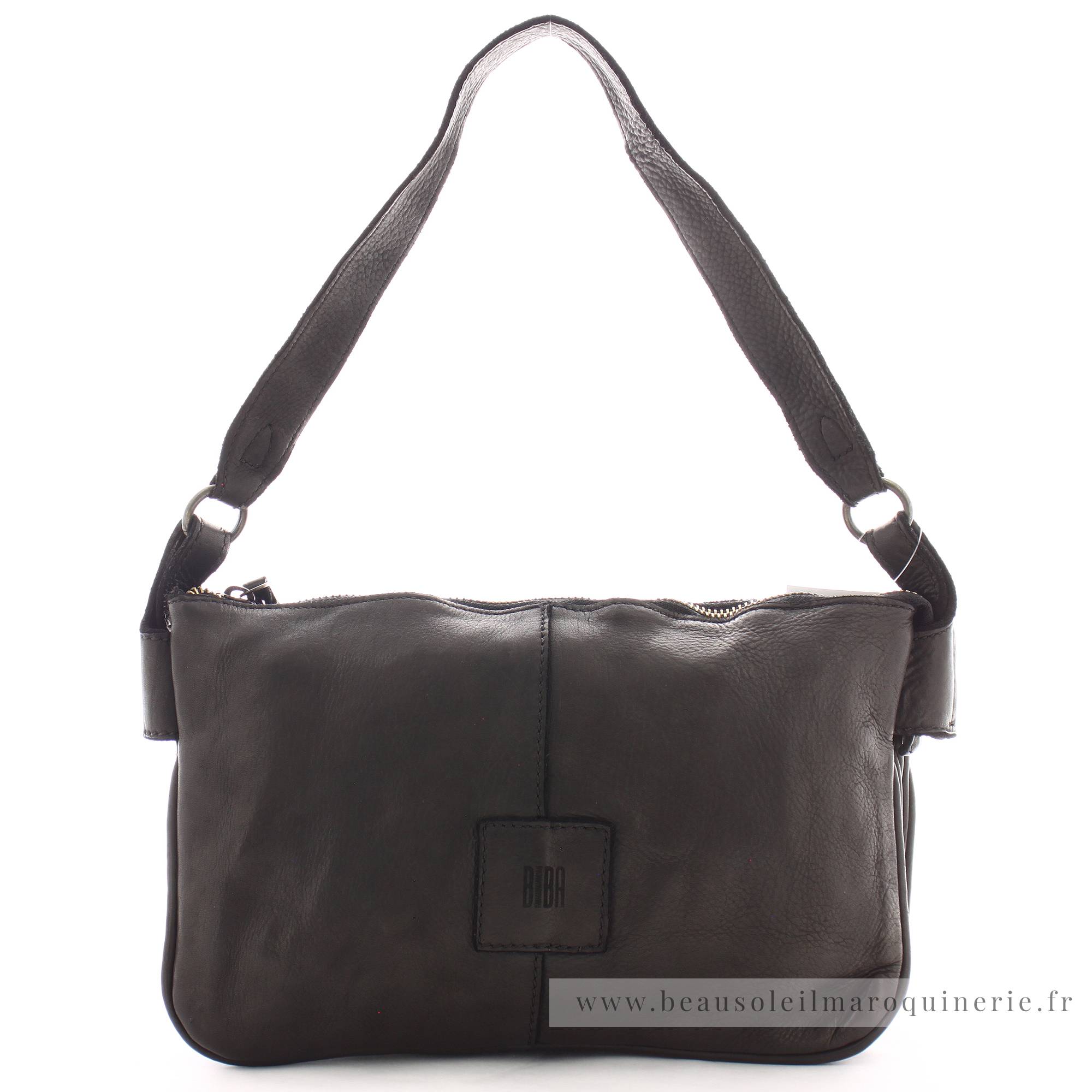 Sac Bandoulière Zippé Biba Boston en Cuir Vintage BT18