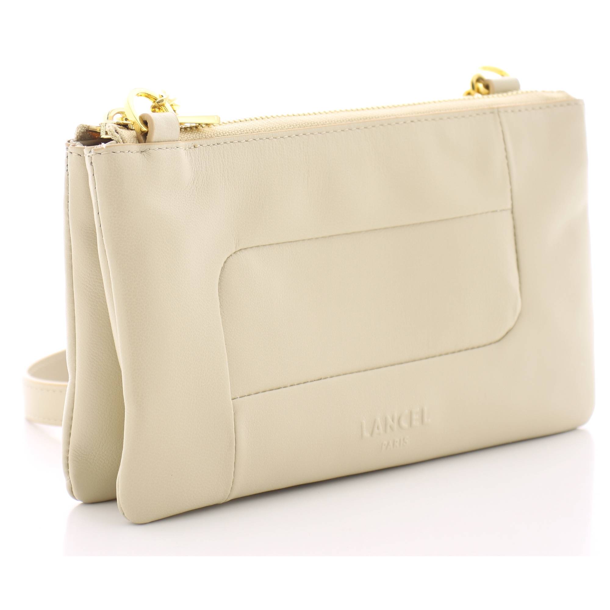 Pochette double Lancel Billie cuir lisse souple A12805